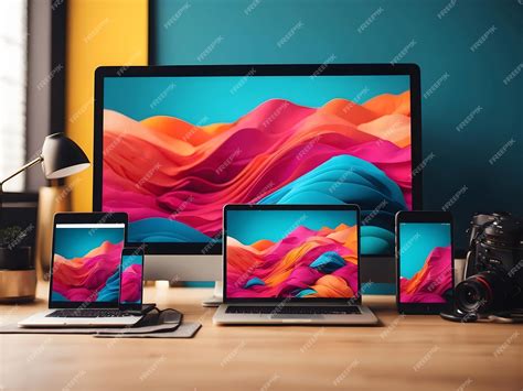 Premium Photo Awesome Responsive Design Devices Mockup Design