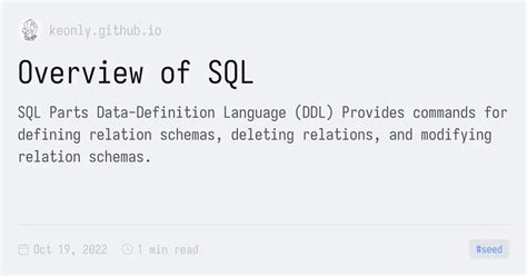 Overview Of Sql