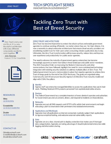 Okta Zscaler And Crowdstrike Tackling Zero Trust With Best Of Breed Security Carahsoft