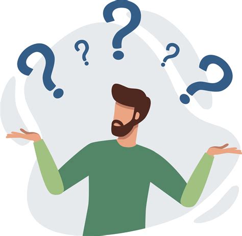 Confused Person Surrounded By Question Marks 14744574 Vector Art At