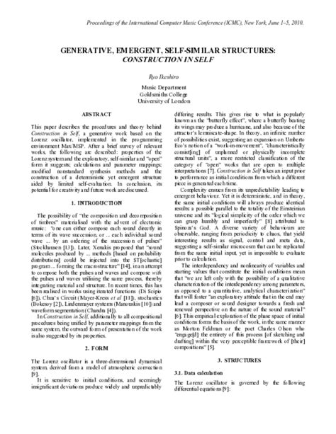 Pdf Generative Emergent Self Similar Structures Construction In Self Ryo Ikeshiro