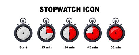 Premium Vector Timer Clock Stopwatch Icons Set Countdown Timer Symbol Icon Set Vector Illustration
