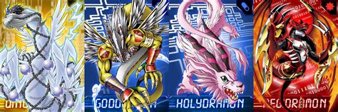Goddramon Holydramon Megidramon Qinglongmon Digimon Official Art