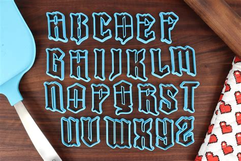 Medieval Scroll Font Cookie Cutters Fondant Letters Lootcaveco
