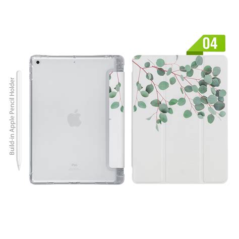 Ipad See Through Smart Case Leather Stand Cover With Pencil Holder For