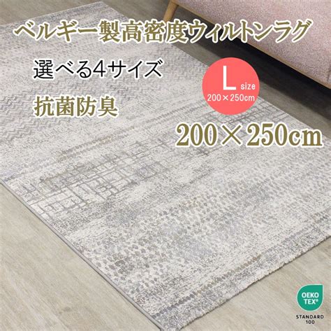 ラグ ベルギー製 ウィルトン 50万ノット 高密度 抗菌防臭 消臭 エコテックス認証 ヒートセット モダン 絨毯 200×250cm ビサイドyahooショップ 通販 Yahoo