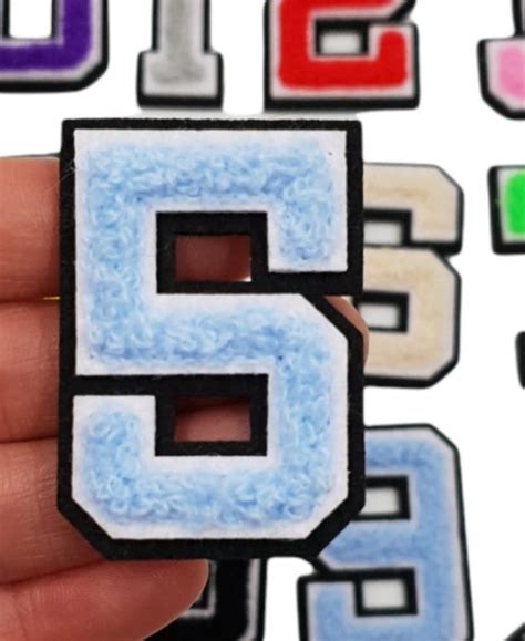 7 5cm Chenille Number Patch 3d Varsity Patches Iron On Alphabet Embroidery Clothes Etsy
