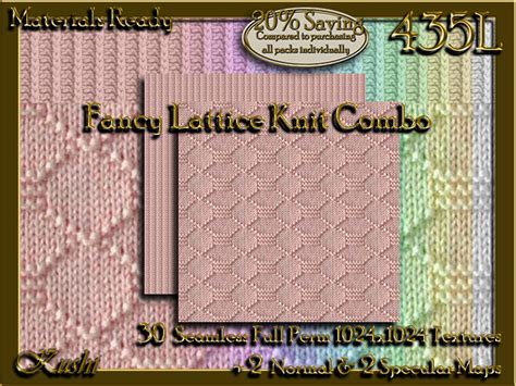 Second Life Marketplace Fancy Lattice Knit Combo Fabric Seamless Textures Second Life Marketplace Fancy Lattice Knit Combo Fabric Seamless Textures