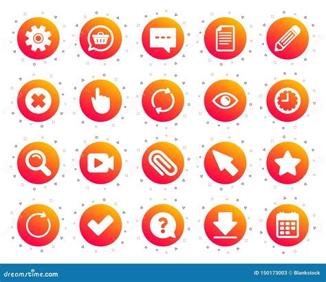Document Time And Question Mark Line Icons Search Video And Check