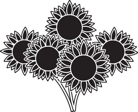 Sunflower Floral Bouquet Silhouette Design 78256930 Vector Art At Vecteezy
