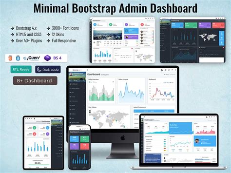Dark Power BI Admin Dashboard HTML Template Dashboard UI Kit