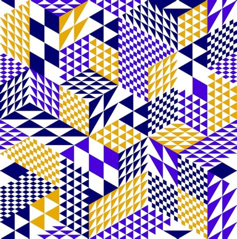 Premium Vector Seamless Isometric Rhombus And Triangles Geometric Pattern 3d Cubes Vector