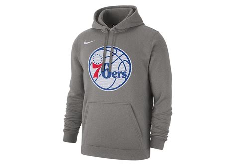 Nike Nba Philadelphia 76ers Club Logo Fleece Pullover Hoodie Black