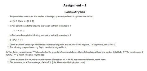 Basics Of Python Introduction To Python Assignment Of Python For