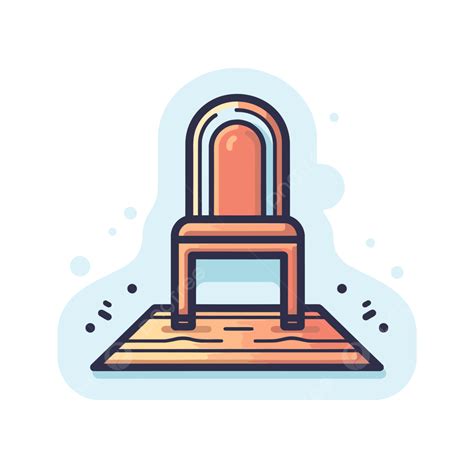 나무 의자 아이콘 프리미엄 벡터 흰색 바탕에 카펫에 앉아 있는 모습을 묘사한 직계 아이콘 플랫 아이콘 및 드리블에 의한 벡터 일러스트 비핸스 Hd Png 일러스트 및