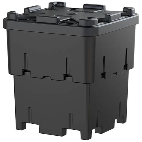 Randb Wire Products Black Stackable Bulk Containers With Lids Hdpe 33 Cu Ft Volume Capacity Roto