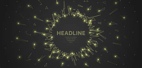 Polygonal Wireframe Mesh Futuristic With Circle Frame Concept Sign On Dark Background Vector