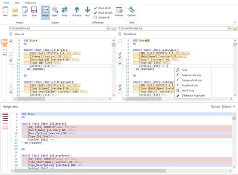 Sql Server Objects Schema Compare With Merge Stack Overflow