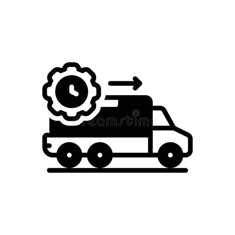 Black Solid Icon For Lead Time And Punctuality Lead Time And Delivery
