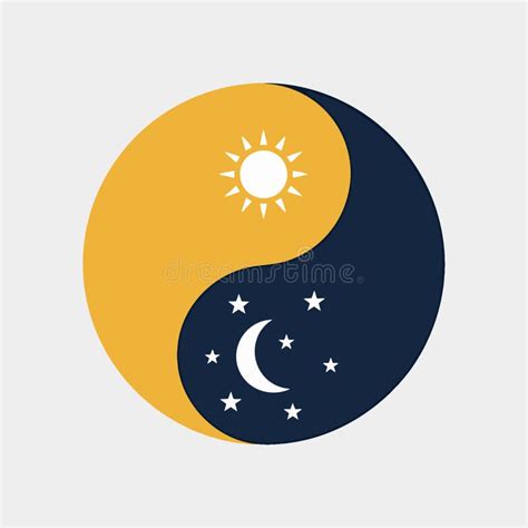 Yin Yang Symbol Day And Night Concept Stock Vector Illustration Of