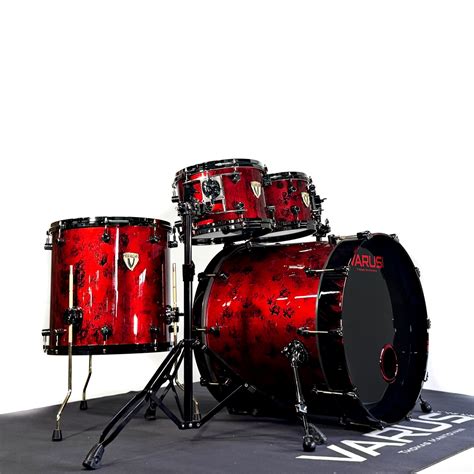Red Lava Drum Kit 4pcs Varus Drums