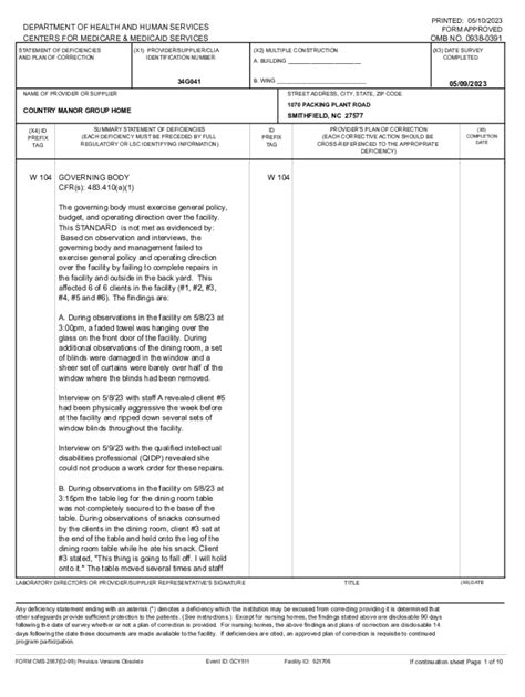 Fillable Online Printed 05 10 2023 Form Approved Omb No 0938 0391