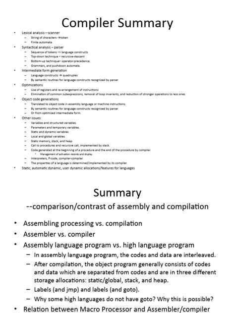 Summary Download Free Pdf Parsing Compiler