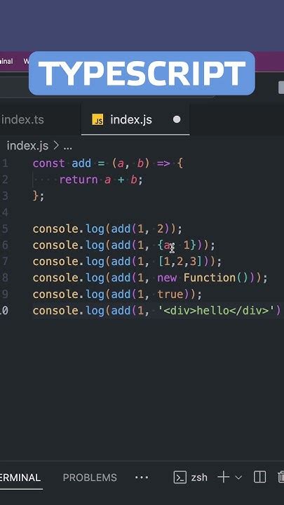 Что такое Typescript и зачем он нужен Shorts Javascript Typescript