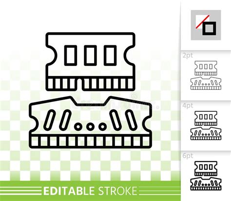 Ram Simple Black Line Vector Icon Stock Vector Illustration Of Module Repair 125930605