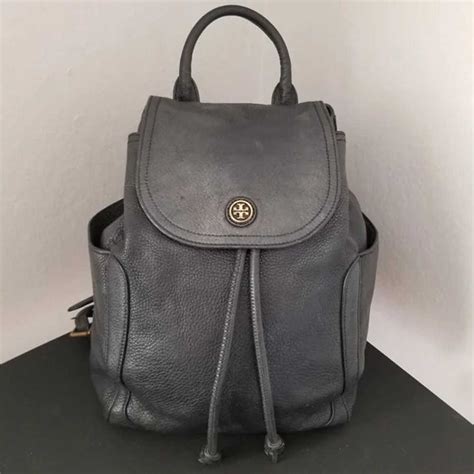 Tory Burch Black Leather Backpack Gem