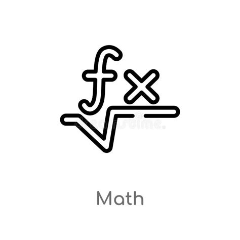 Outline Math Vector Icon Isolated Black Simple Line Element