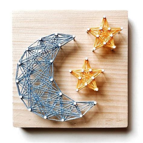Small String Art Kit Moon And Stars String Art Diy Art Kit String Art