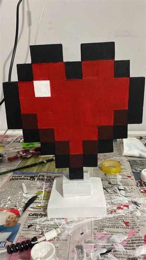 Diy Minecraft Heart From Wooden Cubes Minecraft Eli Leri Kendin Yap Ve El Sanatlar Eli I