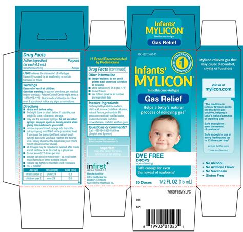 Mylicon Infants Gas Relief Dye Free Simethicone Emulsion