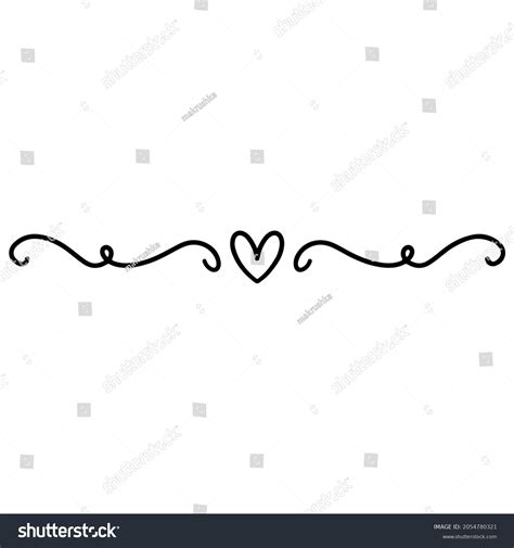 Love Divider Line Art Divider Sketch เวกเตอรสตอก ปลอดคาลขสทธ Shutterstock