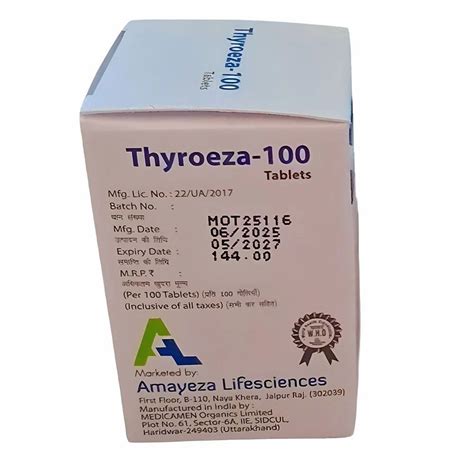Thyroxine Sodium Tablets 100 Mcg Thyroeza100 At ₹ 28bottle Cardiac
