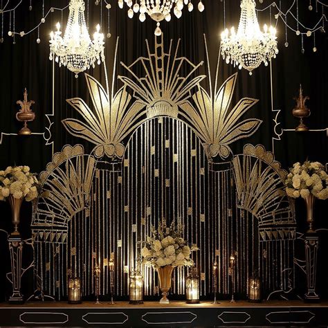Great Gatsby Party Photo Backdrop 1920s Flapper Decor Art Deco Style