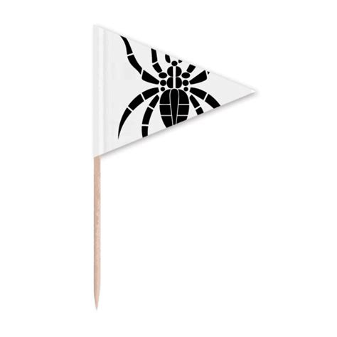 Spider Pattern Insect Black Illustration Toothpick Triangle Cupcake