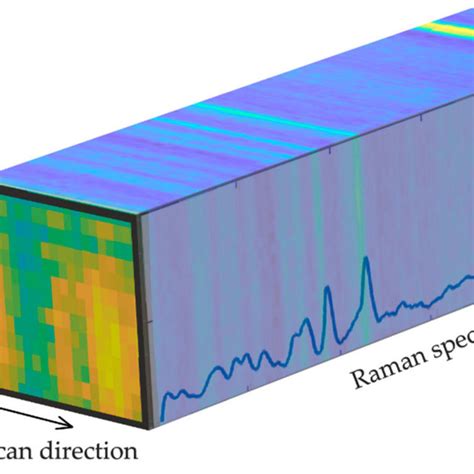 Hyperspectral Cube Containing Raman Spectra Collected Across The Laser