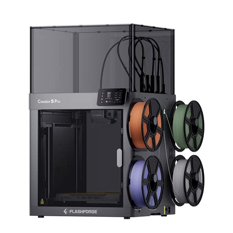 Flashforge Creator 5 Pro 4 Toolheads Enclosed Multi Color 3d Printer