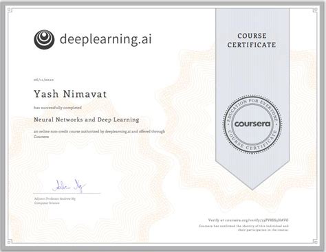 Yash Nimavat On Linkedin Deeplearning Pythonprogramming Coursera