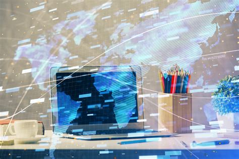 배경 및 기술 테마 도면에 개인용 컴퓨터와 데스크톱의 이중 노출 데이터 분석의 개념 0명에 대한 스톡 사진 및 기타 이미지 0명 가상현실 검증 Istock