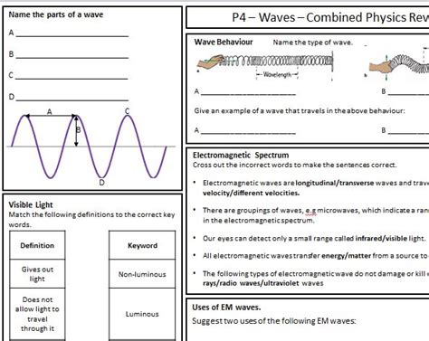 OCR Gateway GCSE Comb Science Physics P Revision Mat Teaching Resources