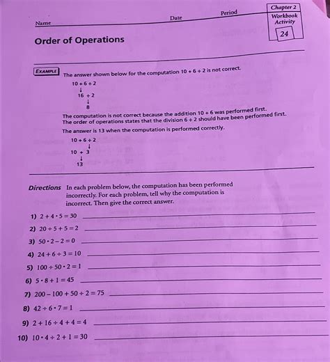Solved NameDatePeriodChapter 2WorkbookActivityOrder Of Chegg Com