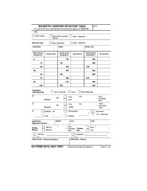 Compass Deviation Card Pdf Form Fill Out And Sign Printable Pdf