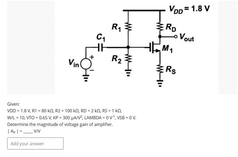 Solved Given VDD Chegg Com