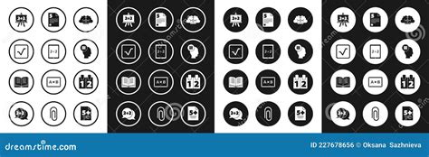 Set Tablet With Calculator Graph Schedule Chart Diagram Geometric Figure Square And