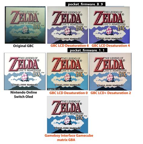 Color Comparative Original Gbc Switch Online Gbi Gamecube And