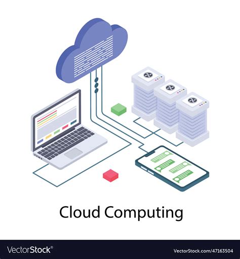 Isometric Icon Of Cloud Computing Royalty Free Vector Image