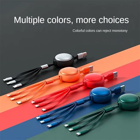 Multifuncnew Design In Usb Cable Fast Quick Charging Data Cable Telescopic Charger Cable
